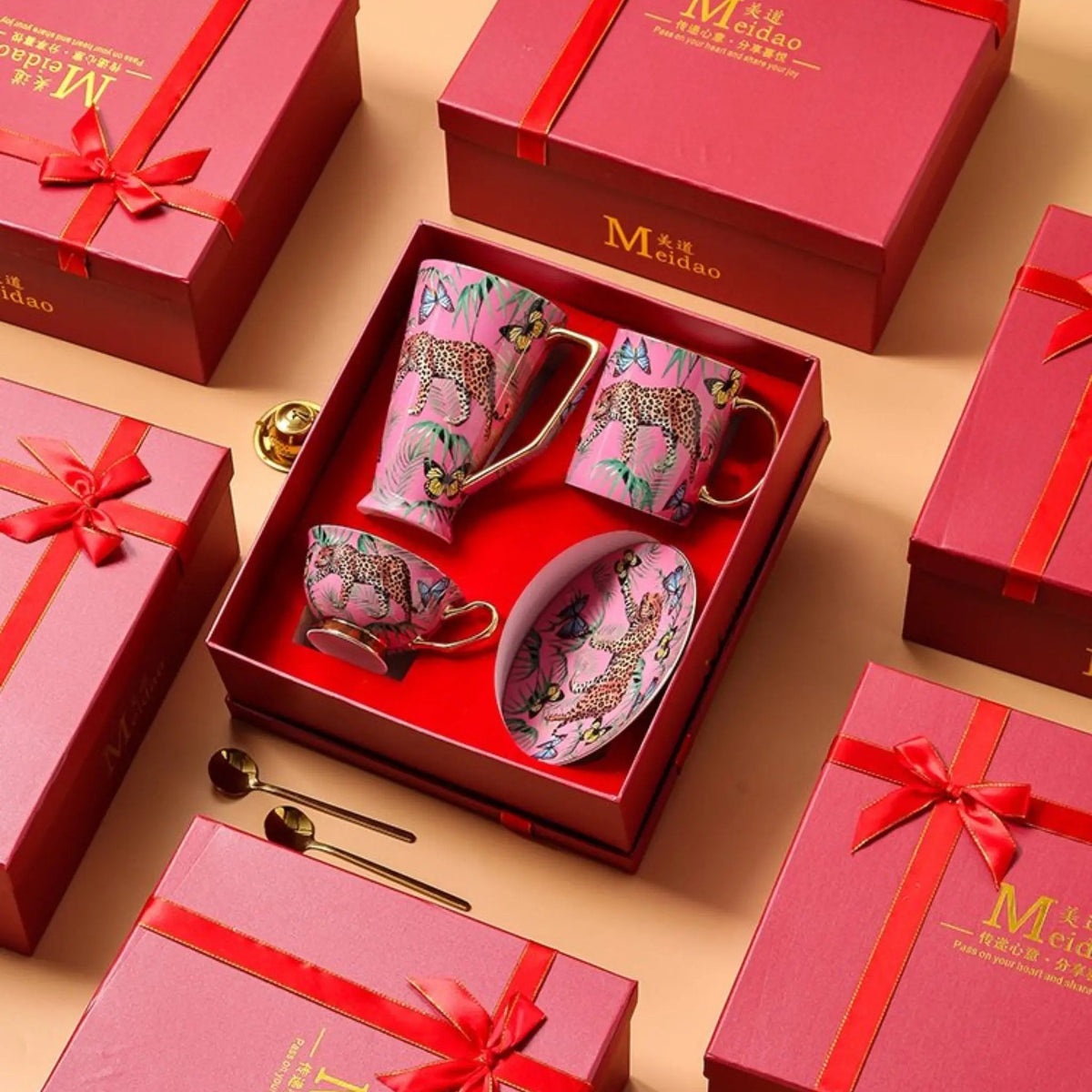 Exquisite European Bone China Coffee Cup Set in Luxury Gift Box | Julia ...